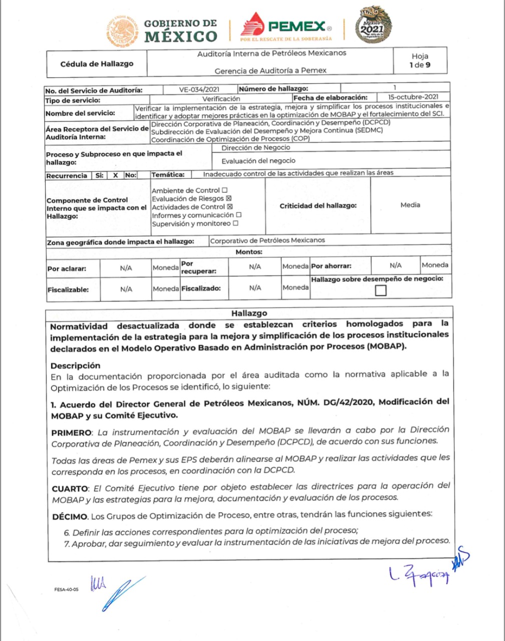 ¡TRABAS BUROCRÁTICAS IMPACTAN EL MOBAP PEMEX!: AUDITORÍA INTERNA – LINO ...